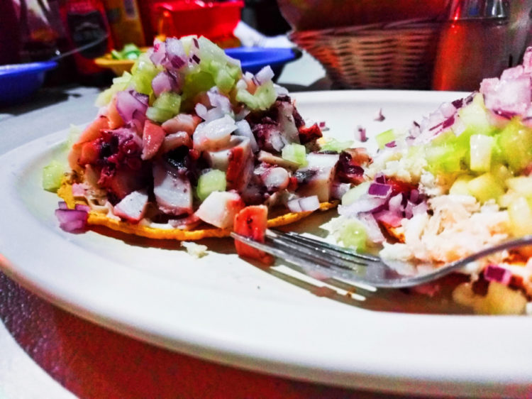 Octopus Tostada at Tres Islas Restaurante Cabo San Lucas 1 - 2TravelDads